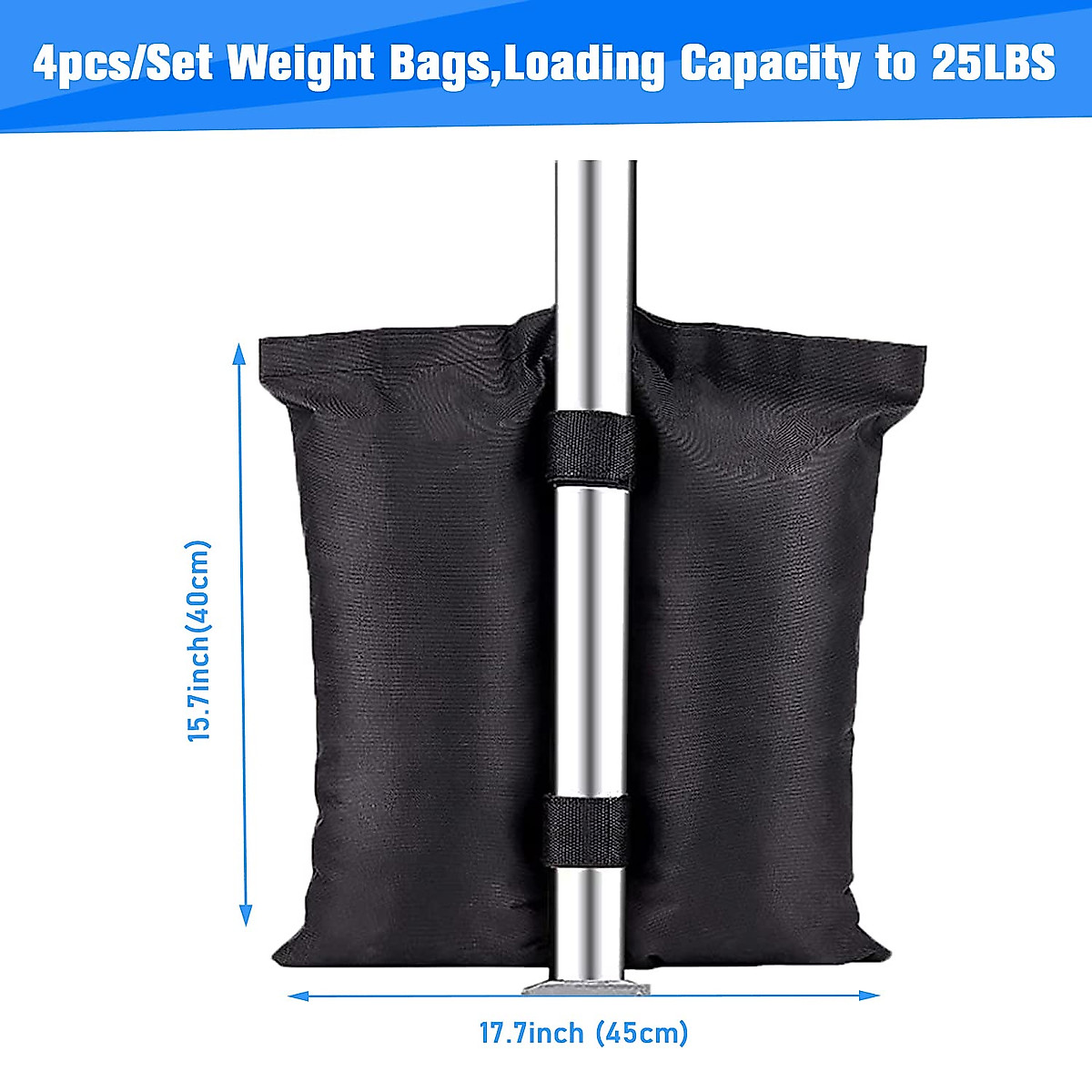 FINEST+ Canopy Weights 4 Pcs, Tent Weights for Legs,1680D Waterproof UV Protection Pop up Canopy Tent Weights Bag, Sand Bags for Any Pop Up Tent Gazebo Canopy Outdoor Sun Shelter Umbrella Pool Ladder