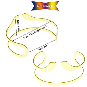 RechicGu 2 Pieces Minimalist Egyptian Bar Curve Upper Arm Cuff Bracelet Bangle Band Open Armband Armlet Jewelry Set Belly Dance Accessories Gold