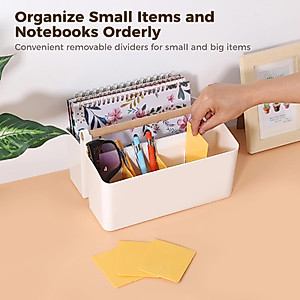 Lnrueg 3 PCS Craft Caddies with Handle,9.8'' x 7.1'' x 5.9'' Caddy Organizer With Handle, Divided Baskets for Pencil Caddy、marker caddy、art bin, Diaper Organizer Caddy with Detachable Dividers