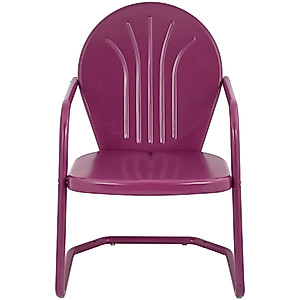 Northlight 34-Inch Outdoor Retro Tulip Armchair, Purple