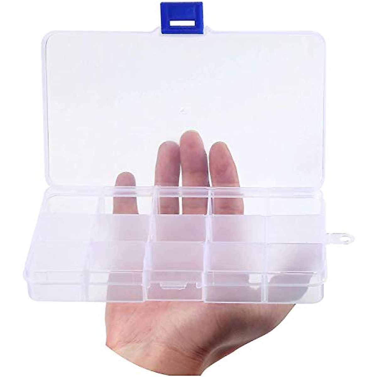 10 Grids Portable Plastic Organizer Container Storage Box,with Adjustable Grid (2 pcs)