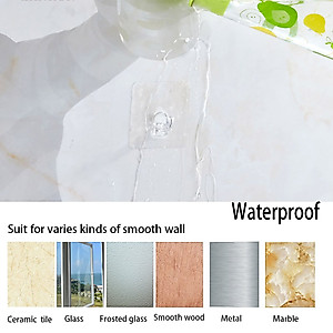 Hawsam 8PCS Clear Adhesive Sticky Wall Hooks,No Drilling Strong Waterproof Sticker Hanger for Kitchen, Shower and Bathroom 20kg/44lb. (Max Loading)