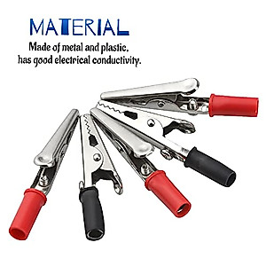 WMYCONGCONG 22 PCS Metal Alligator Clips Electrical Test Clamps with Plastic Hands Red Black Kit