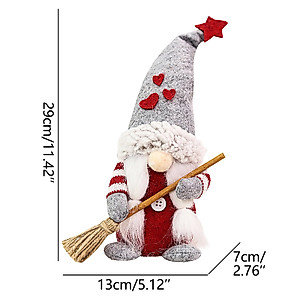 Broom with Dustpan Combo Set Christmas Decorations Home Dolls Decorative Dolls Ornaments Couple Dolls Faceless Dolls Broom Set Dust Pan and Broom Set Small Broom Dust Broom Household Cleaning Tools