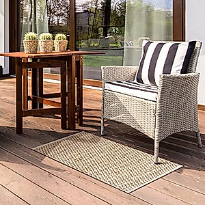 Jute Cotton Rug 2x3 Feet (24x36 inches) Hand Woven by Skilled Artisans, Farmhouse Style, for Any Room of Your Home décor – Honeycomb Weave Construction - Natural Jute Cotton Rug