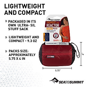 Sea to Summit Reactor Insulated Sleeping Bag Liner, Women's (72 x 35)