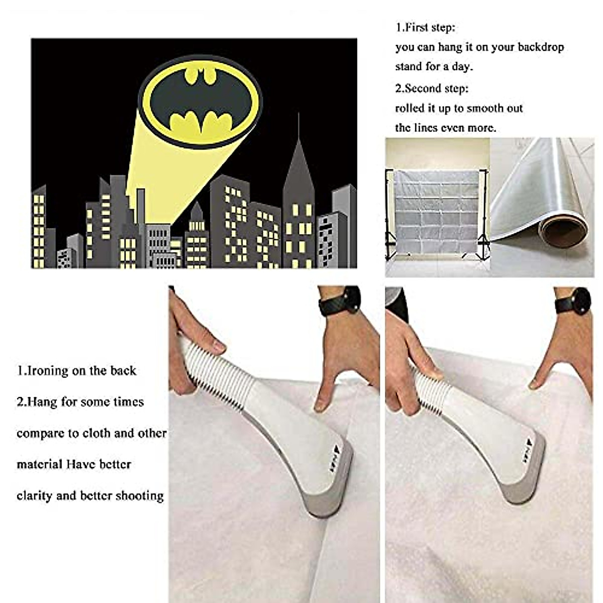 Superhero Super City Backdrop Yellow Full Moon Skyline Buildings City Scape Photography Background Child Boy Birthday Party Decoration Banner Photo Booth