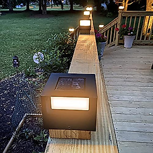Viewsun 12 Pack Solar Post Cap Lights, Outdoor Garden Solar Powered Fence Post Cap Lights with SMD LEDs Waterproof Light Decorative for Fence Deck or Patio Decor, Fits 4x4, 5x5 or 6x6 Wooden Posts