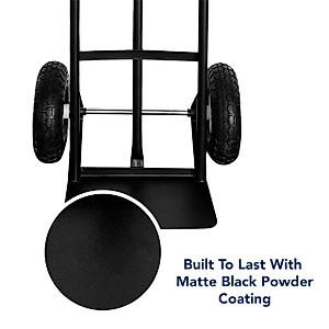 Olympia Tools 600 Lb Steel Hand Truck with P Handle and 10" Pneumatic Wheels for Home and Office Use