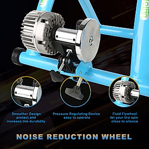 Cycleinn Fluid Bike Trainer Stand for Indoor Riding with Noise Reduction, Portable Bicycle Exercise Training Stand with Fluid Flywheel, Stationary Bike Resistance Trainer for Road & Mountain Bikes