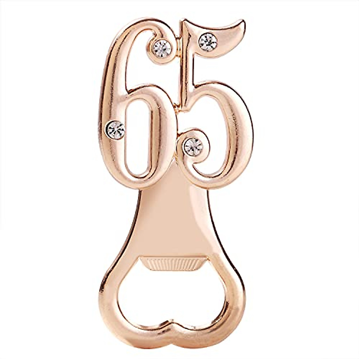 12 PCS Bottle Opener Gold 65th Birthday Party Favor 65 Anniversary Favors for Guests, 65th Birthday Party Decorations Beer Bottle Openers for Birthday Party Gift Souvenir Supplies (Gold 65th, 12)