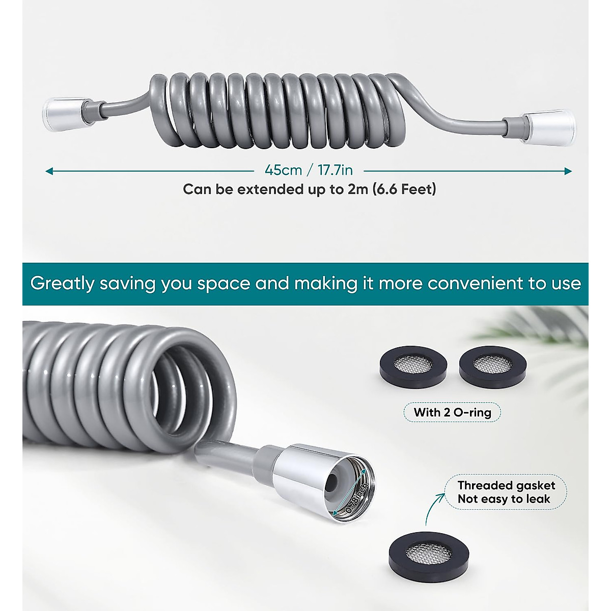 Ultra Light Bidet Toilet Sprayer Head Rustless Handheld Bidet Sprayer Cloth Bathroom Diaper Sprayer for Kitchen and Toilet (3PCS:Sprayer, Water Tank Hook, Spring Flexible Shower Hose)