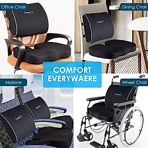 Coccyx Seat Cushion and Lumbar Support Pillow for Office Chair&Foot Rest for Under Desk at Work,Adjustable Foot Rest