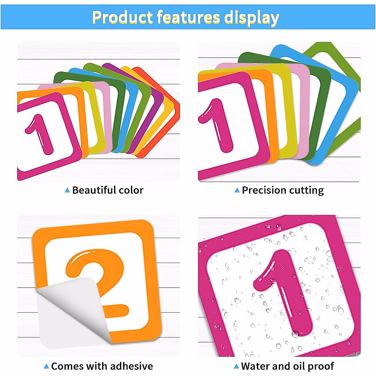 Yuehuam Number Footprint Floor Sticker Puzzle Games Number Hopscotch Sticker Floor Decals Creative Lattice Floor Sticker for Room Classroom Nursery Ground Corridor Decor