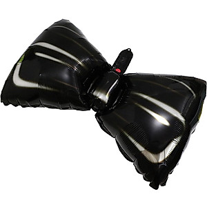 Big Black Bow Tie Balloon Bowtie Balloon Father's Day Balloon Mouse Balloon, 6 Pack Bow Balloon Bowknot Foil Balloons Mouse Party Decoration For Birthday Wedding Bridal Baby Shower Gender Reveal