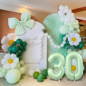 13 Balloon Number, 40 Inch Light Green Foil Balloons Giant Jumbo Helium Number 13 or 31 Balloons for 13th 31th Birthday Decorations Anniversary Events Boys Girls Party Decorations(Light Green)
