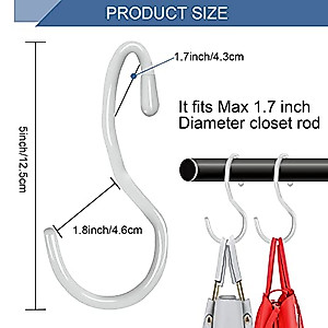 Mzekgxm 10 Pack Purse Hanger for Closet, Unique Twist Design Closet Organizer Hanger Hooks, Large Size Closet Hooks for Hanging Purses, Handbags, Clothes, Jeans, Belts, Hats, Pans and Pots (White)