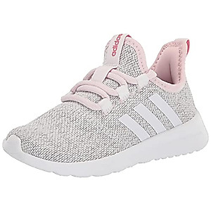 adidas Cloud Foam-Pure Running Shoe, White/White/Clear Pink, 4.5 US Unisex Big Kid