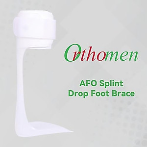 Orthomen Ankle Foot Orthosis Support - AFO Splint - Drop Foot Brace (L/Left)
