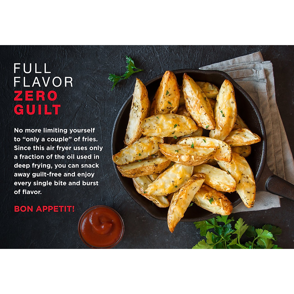 Chefman 6.5 Quart Air Fryer Oven with Space Saving Flat Basket, Oil Free Hot Airfryer with 60 Minute Timer & Auto Shut Off, Dishwasher Safe Parts, BPA-Free, Family Size, X-Large, Black