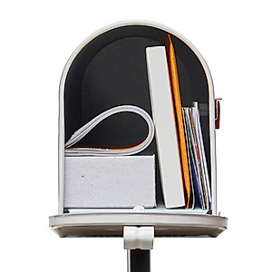Architectural Mailboxes Mailbox to Go Galvanized Steel Mailbox and Post Kit, MC110WEC, White, Medium Capacity