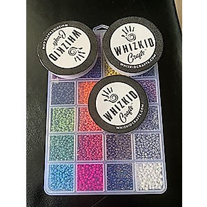 Bead Bracelet Kit - DIY Jewelry Making with Multi-Colored Glass Beads (24 Colors, 200 Pieces Each) and String in Classic Container