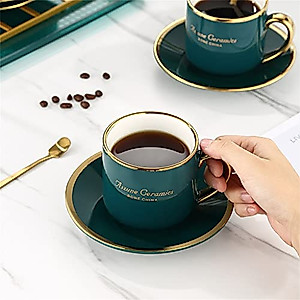 CXDTBH Tea Cup Glass Kettle European Household Ceramic Nordic Coffee Cup and Saucer Utensils Afternoon Tea Set (Color : D, Size : 4-cup kit)