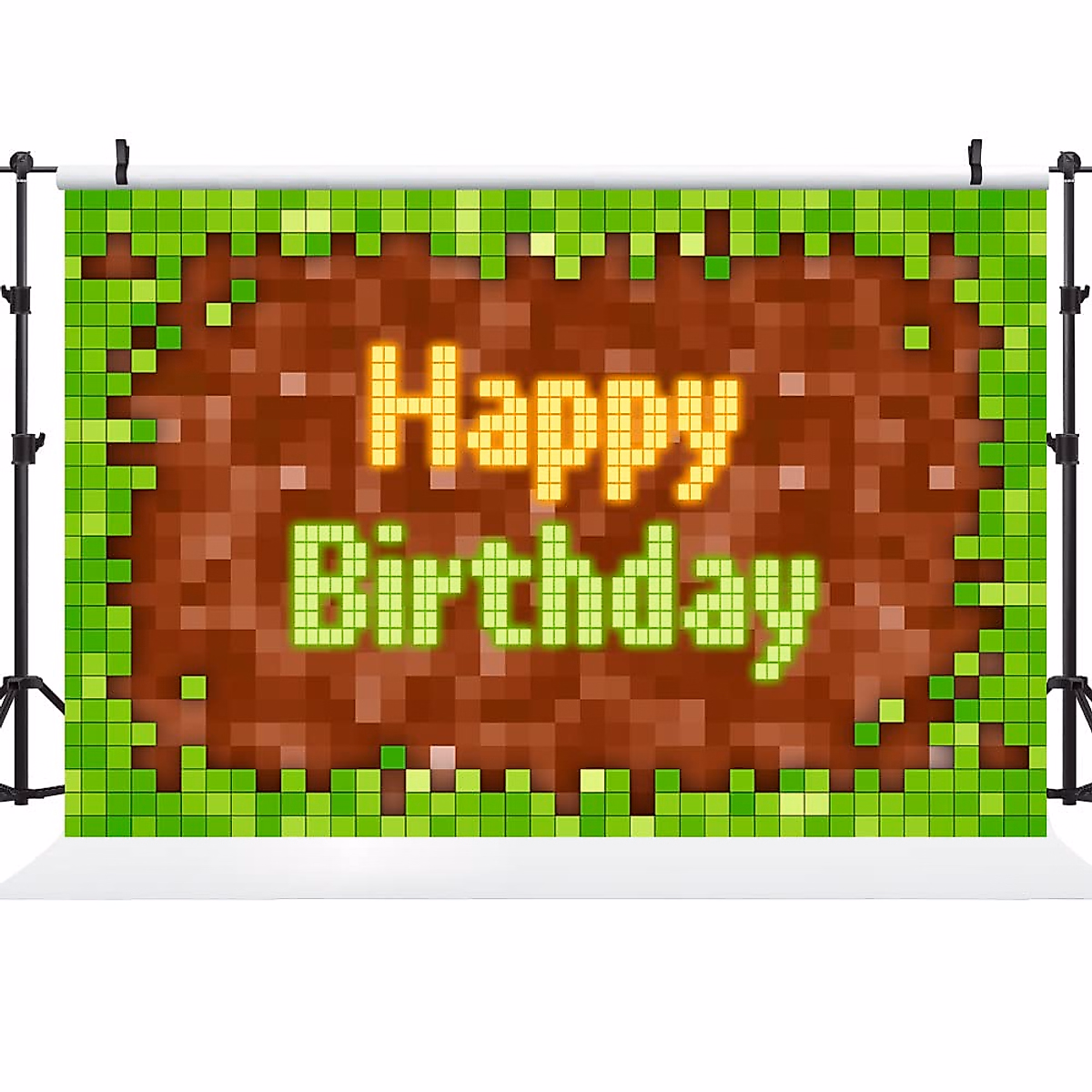 Ticuenicoa 5×3ft Pixel Backdrop for Birthday Party Game Theme Photography Background for Kids Boy Happy Birthday Video Gaming Battle Gamer Party Supplies Cake Table Decor Banner
