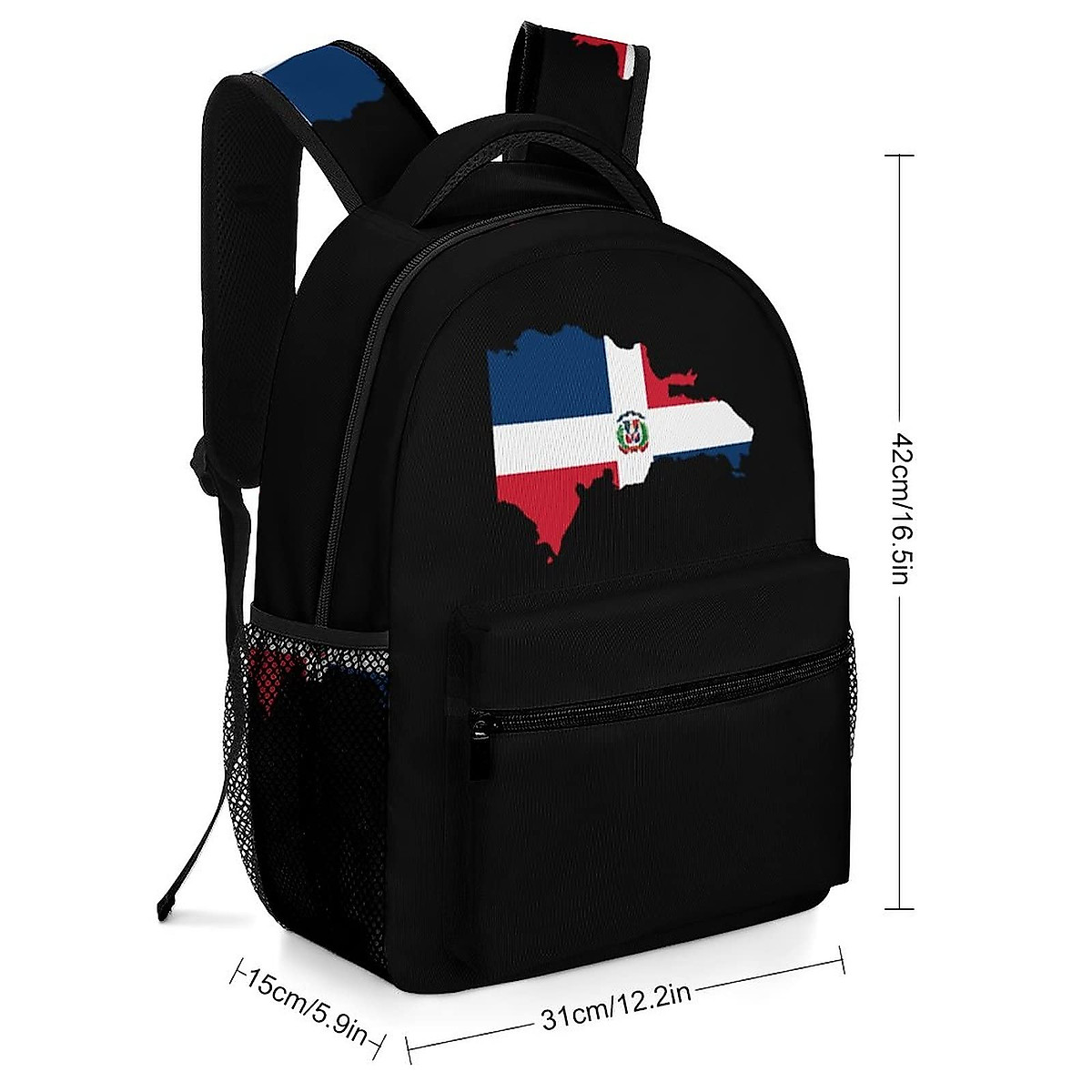 Dominican Republic Map Flag Laptop Backpack Fashion Shoulder Bag Travel Daypack Bookbags for Men Women