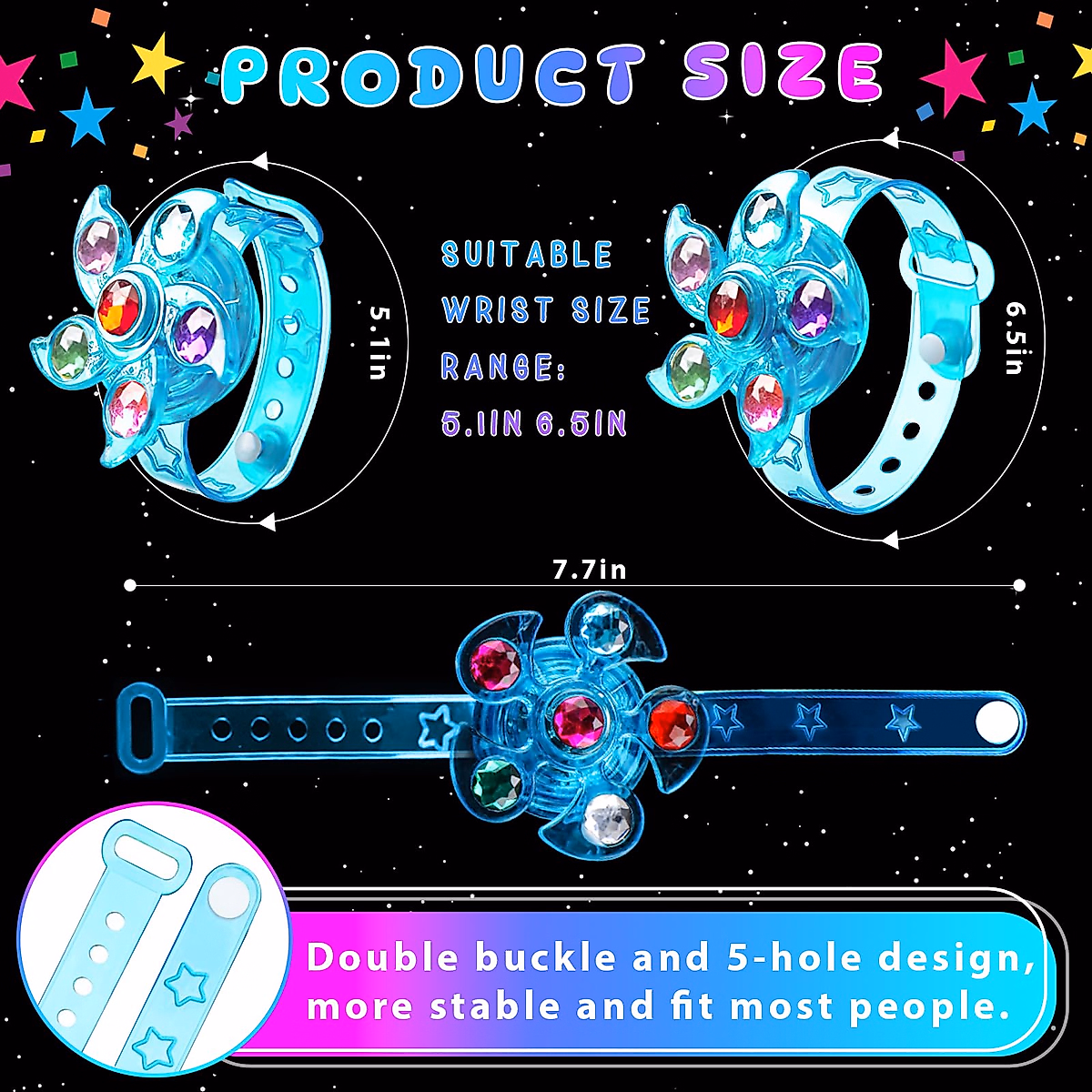 BEIKEETOO 25 Pack LED Fidget Spinner Bracelets Light Up Party Favors for Kids 4-8-12 Valentines Goodie Bag Stuffers Glow in the Dark Party Supplies for Birthday Party Favors