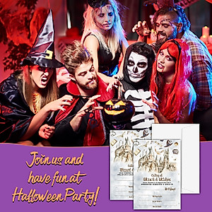 YQV Magical Wizard Birthday Invitations Cards, 4"x 6" Magician Owl Birthday Party Invites with Envelopes for Halloween Party Decorations Supplies (20 Pieces) - A02