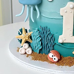 5 PCS Marine Theme Fondant Silicone Mold Seaweed Coral shell crab Shape DIY Handmade Baking Tools, For Theme Cake Cookie Chocolate Candy Decoration Fondant Polymer Clay