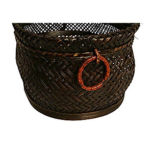Wald Imports Brown Bamboo 13.75" Decorative Storage Basket