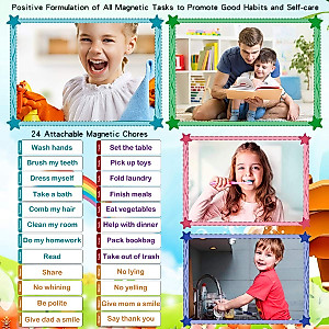 Chore Chart for Kids, USFY Strong Magnetic Dry Erase Responsibility Chart for Multiple Kids, Good Behavior Reward Chart for Wall or Refrigerator at Home(Purple)