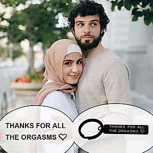 ShiQiao Spl Couples Gifts Keychain Gift for Boyfriend Girlfriend Valentine's Day Christmas Gifts for Husband Wife Thanks for All The Orgasms Keyring Black