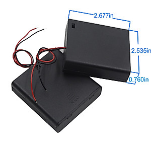 LAMPVPATH (Pack of 3) 4 AA Battery Holder with Switch, 6V Battery Holder with Switch, 4X 1.5V AA Battery Holder with Leads and Switch