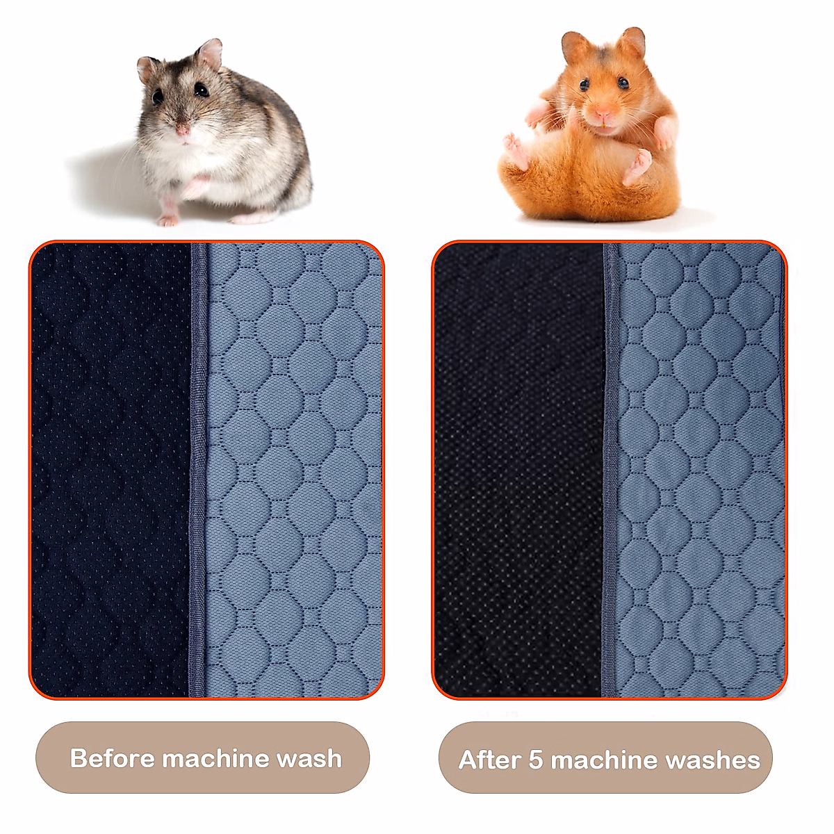 2 Pack 21 x 47” Guinea Pig Cage Liners Small Animal Pee Pads Pet Bedding Mat Guinea Pig Bedding Absorbent Pee Pads for Hamsters, Rabbits, Hedgehogs