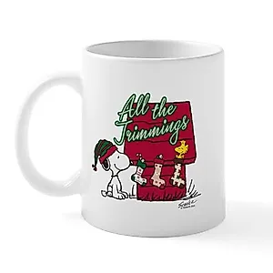 CafePress Snoopy: All The Trimmings Large Mug Ceramic Coffee Mug, Tea Cup 11 oz