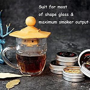 NERO Cocktail Smoker with 4Pcs Flavored Smoking Wood Chips Wood Chips for Whiskey,Bourbon,Drink ,Meat,Cheese,Dried Fruits,Salt,Bourbon Smoking Accessories,Gift for Dad Huasband Men
