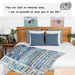 CUJUYO Niece Gifts from Auntie Blanket, Birthday Gifts for Niece from Uncle Throw Blanket 60"x50", Nieces Graduation Gift Ideas Blankets Throws, Niece Gifts from Aunt, Best Niece Gifts on Christmas