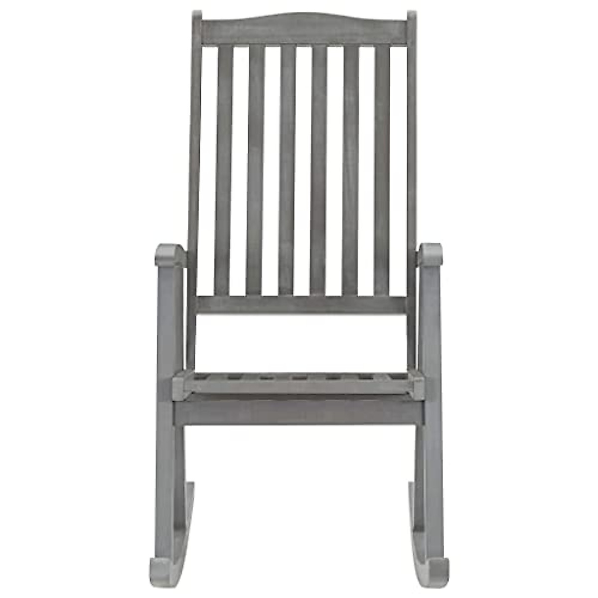 SLGSDMJ Outdoor Rocking Chair, Wooden Rustic High Back All Weather Rocker, for Indoor, Backyard & Patio Rocking Chair with Cushions Gray Solid Acacia Wood
