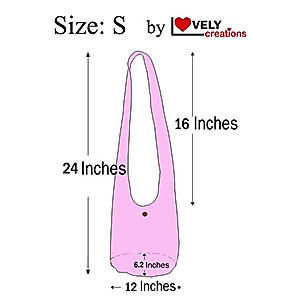 Lovely Creations Hippie Boho New Elephant Crossbody Bohemian Gypsy Sling Shoulder Bag Small Size (S Black)