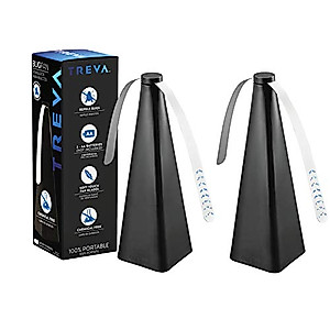 Treva Chemical Free Bug Fan, Fly Deterrent with Holographic Blades to Clear Bugs, Mosquitoes, and Flies, Battery Powered Fly Fan, Black (2 Pack)