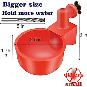 No Waste Chicken Feeder and Waterer,with Rat Stopper Caps,6 Ports 6 Chicken Water Cups and Hole Saw,DIY Poultry Feeder Port Gravity Automatic Fed Kit for Buckets,Barrels,Bins,Troughs