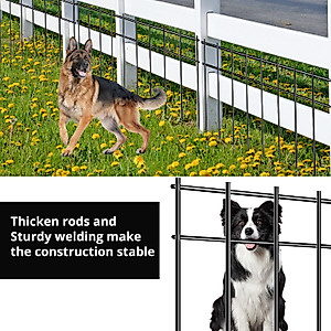KIMORE 10 Pack Animal Barrier Fence, 24x15IN No Dig Fence Underground Decorative Garden Fencing, Rustproof Metal Wire Garden Fence Border,Dog Rabbits Blocker Fence for Outdoor Yard