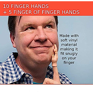 5pcs Finger Hands Puppet & 5pcs Mini Finger Hand Puppet for Finger Hand Puppets| Soft Vinyl Little Finger Puppet Party Favors Novelty Gag Toys Practical JokeToy | Assorted Tones (Black, Tan or White)