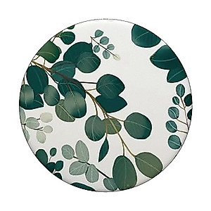 Eucalyptus Green Floral Flower Garden Pattern Phone Popper PopSockets Standard PopGrip