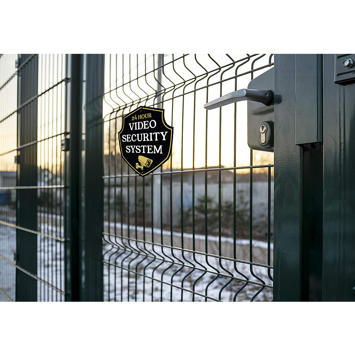 Warning 24 Hour Security Camera Sign | Professional Classic Design | Heavy Duty Dibond Aluminum | Home Property Surveillance Signs | Video Surveillance Wall Sign “REFLECTIVE” |