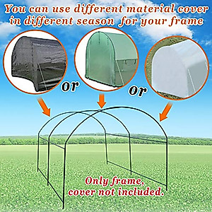 Strong Camel Greenhouse Replacement Frame for Outdoor Larger Hot Garden House, Support Arch Frame Climbing Plants/Flowers/Vegetables (10' X7'X6', Frame)
