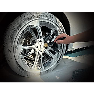 GLOSSONLY Car Tire Brush, Car Detailing Wheel Cleaning Brush, Wheel & Rim Brush for Car Rim, Easy Scrubbing for Car, Truck, SUV & Motorcycle